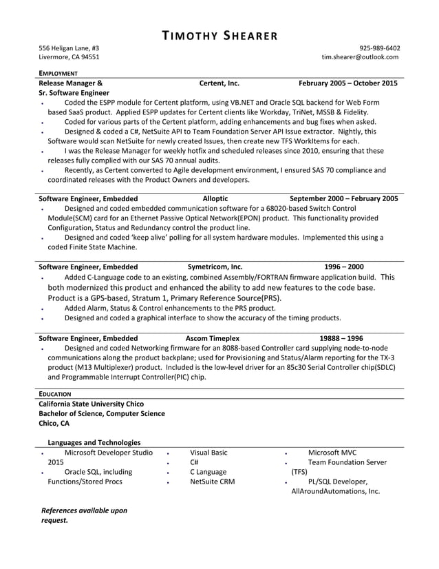 Resume 2015 SW | PDF