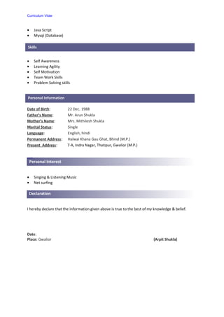 Arpit Shukla admin1 | PDF