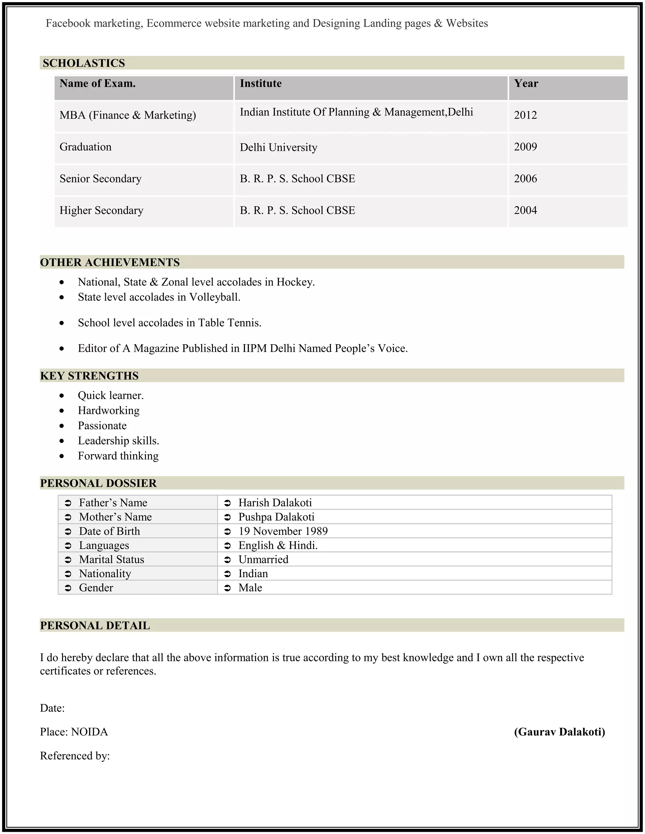 Gaurav resume | PDF