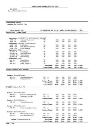 Wesleyan Transcript | PDF