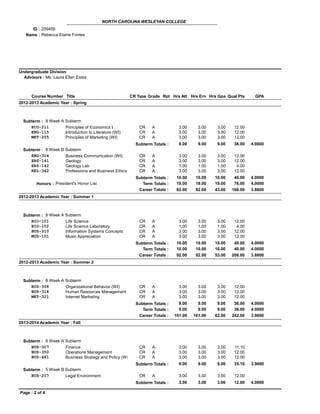 Wesleyan Transcript | PDF