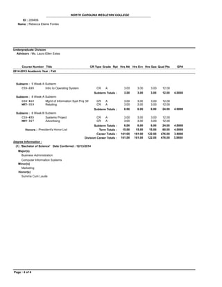 Wesleyan Transcript | PDF