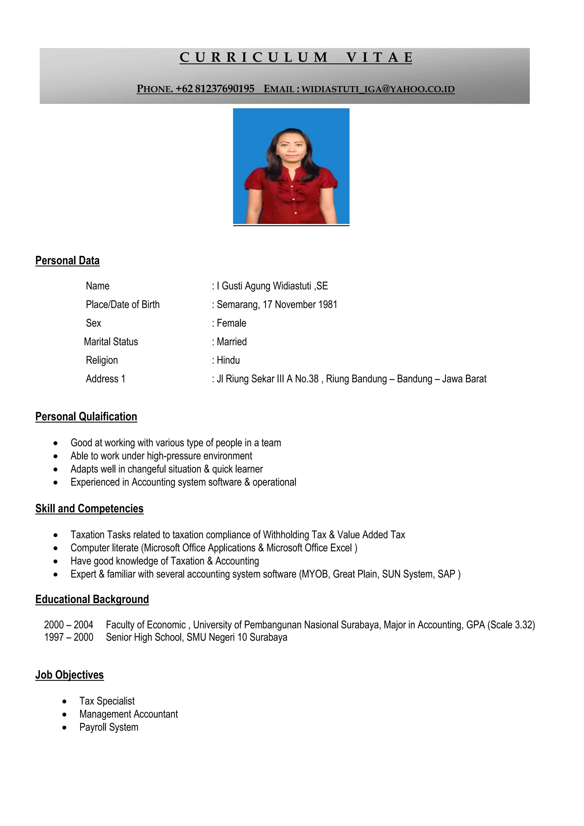 CV_I Gusti Agung Widiastuti update Aug 16 | PDF