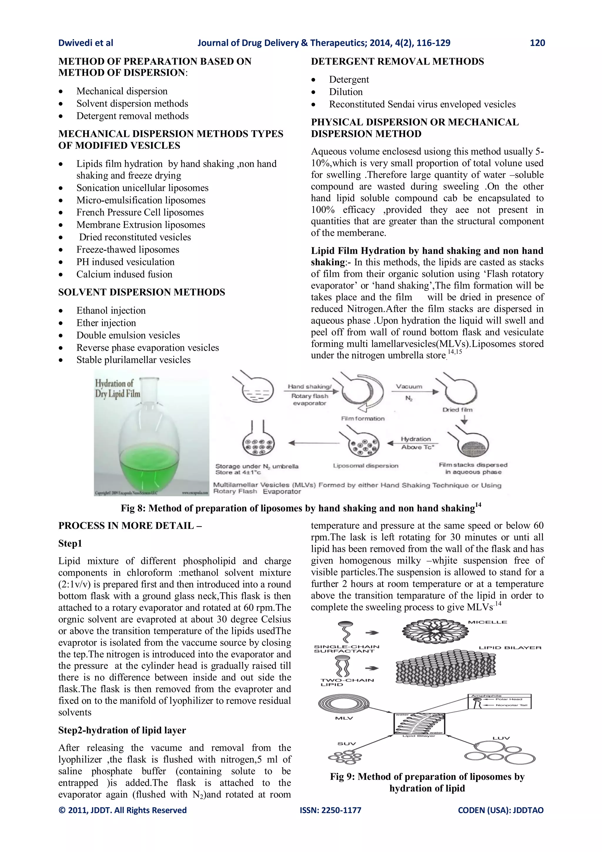 ROLE OF LIPOSOME IN NOVEL DRUG DELIVERY SYSTEM | PDF