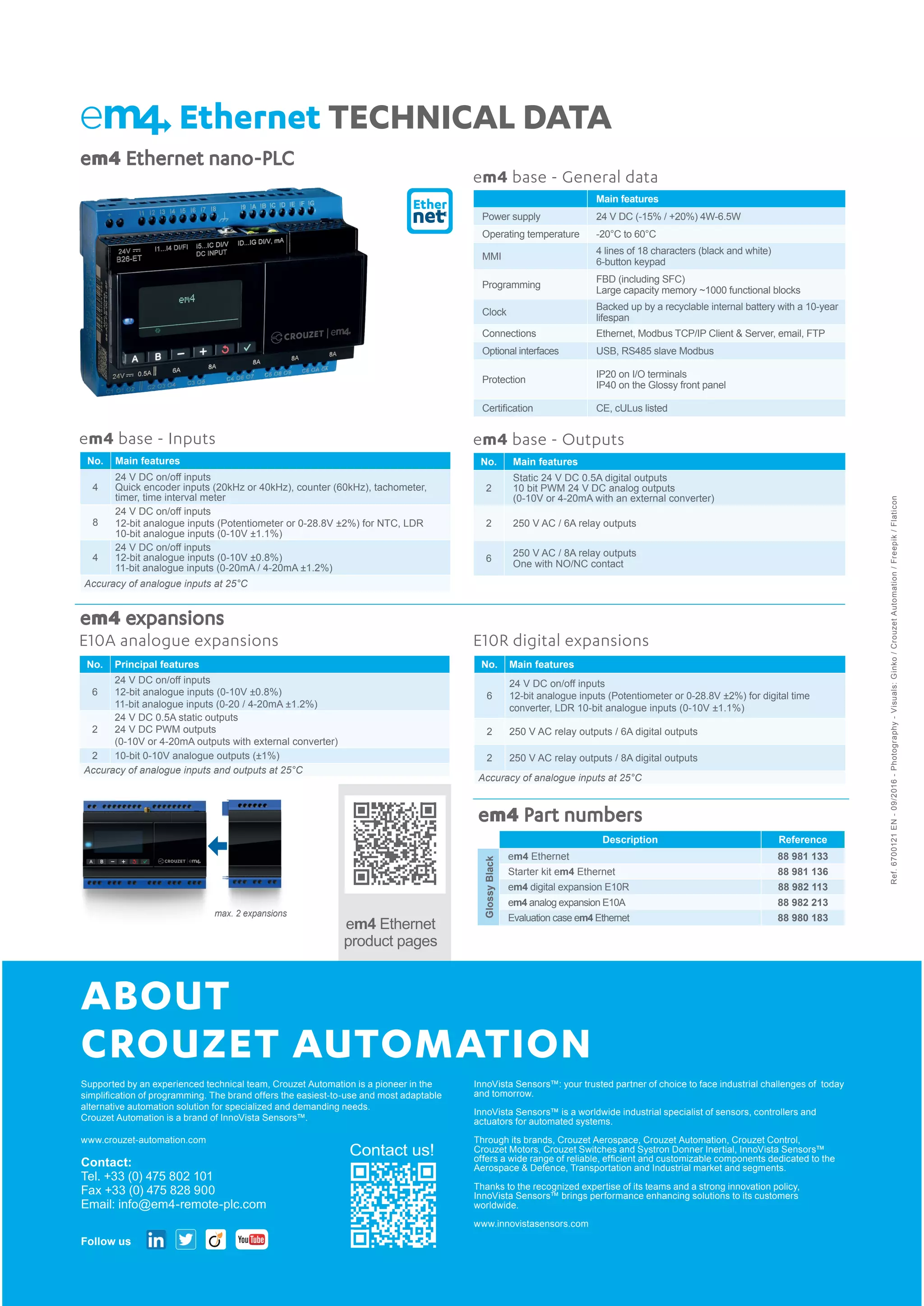 Crouzet Automation - em4 Ethernet brochure, English Version | PDF