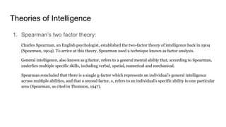 Theories of Intelligence | PPTX | Brain and Nervous System Disorders ...