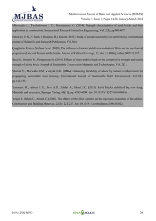 Strength Assessment of Improved Adobe Brick Using Natural Stabilizers | PDF