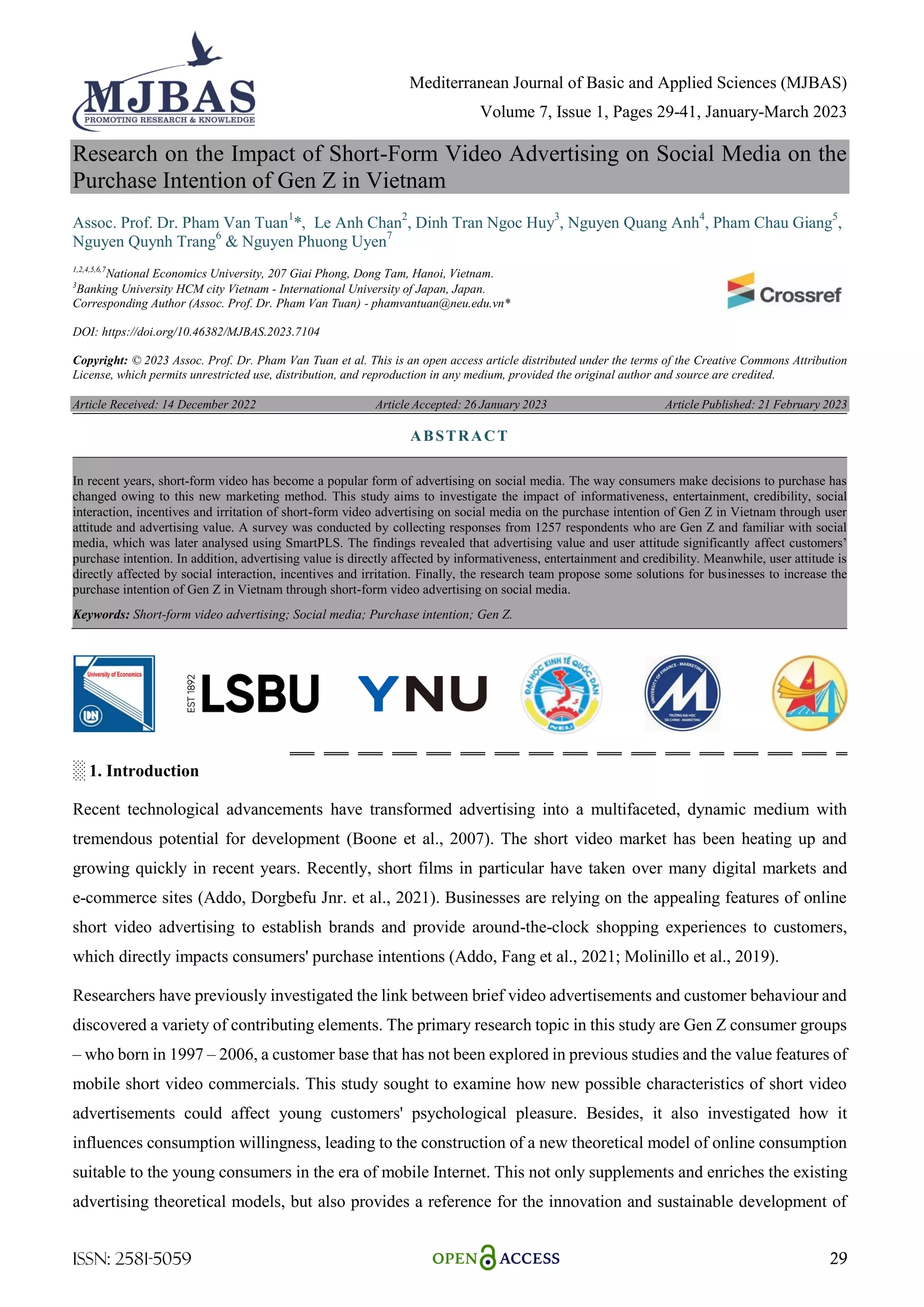 Research on the Impact of Short-Form Video Advertising on Social Media ...