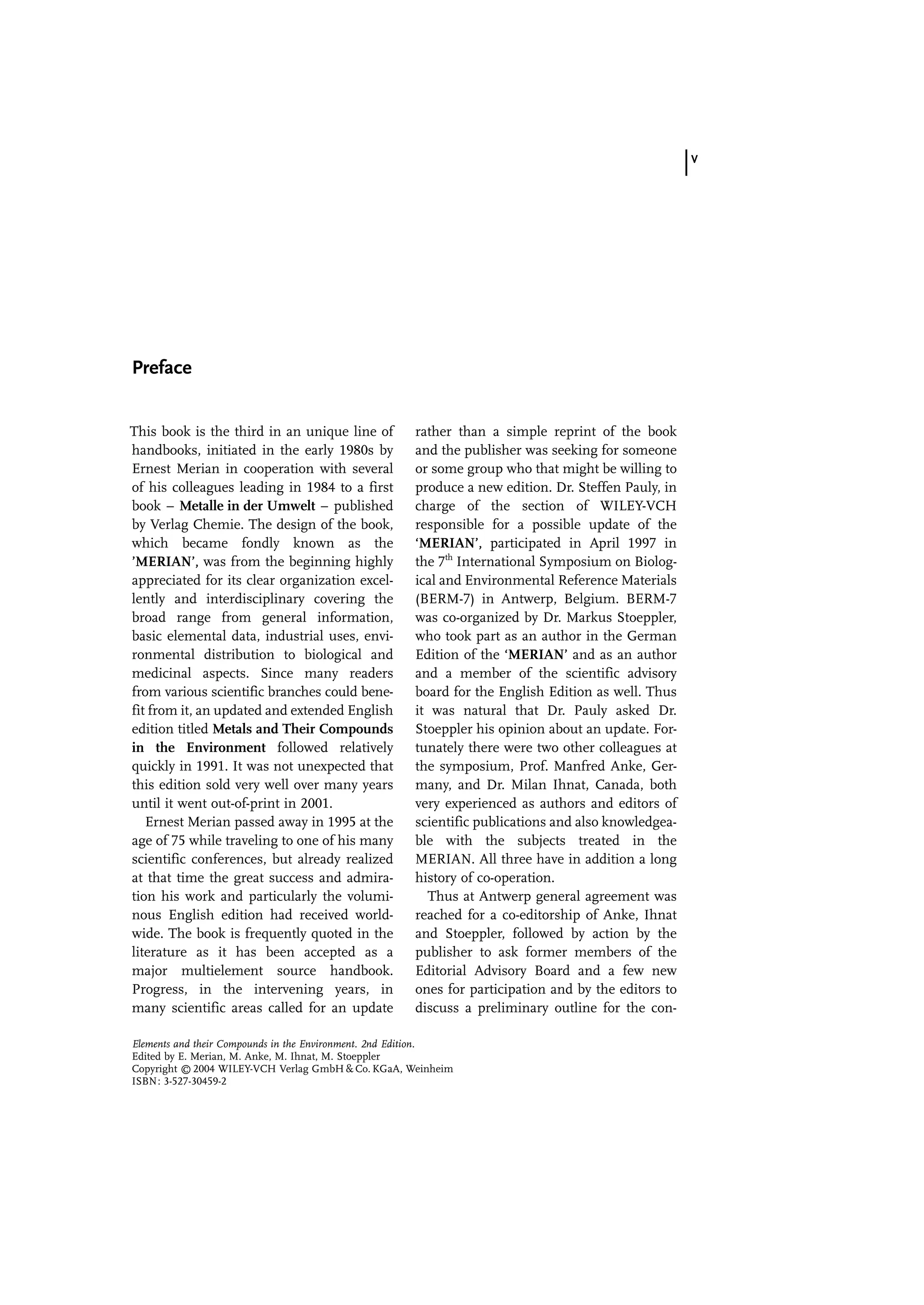Elements and their Compounds in the Environment 2nd Edition Ernest ...