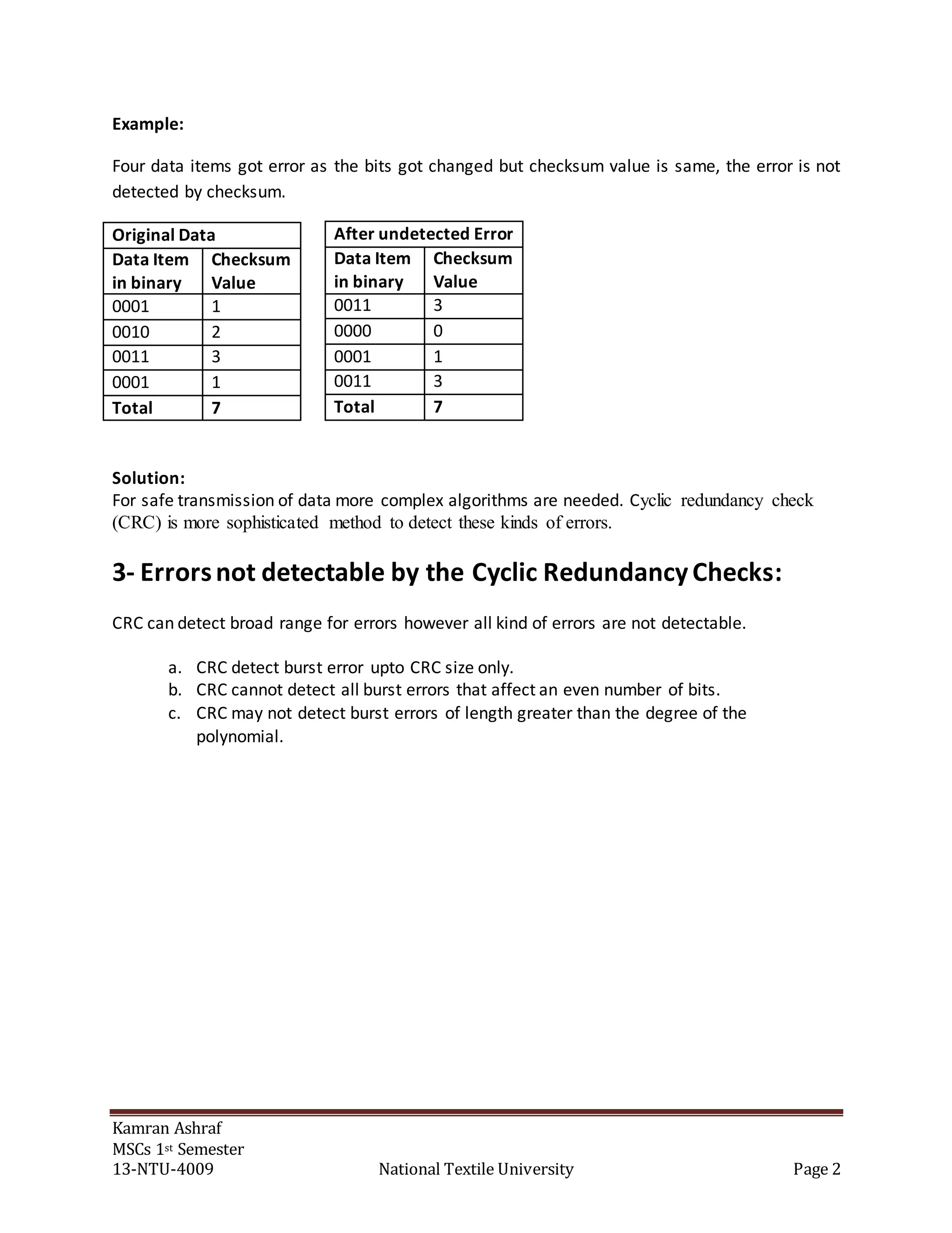 Error Detection types | PDF