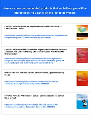 Cellular Communications Explained From Basics To 3g 1st Edition Ian ...