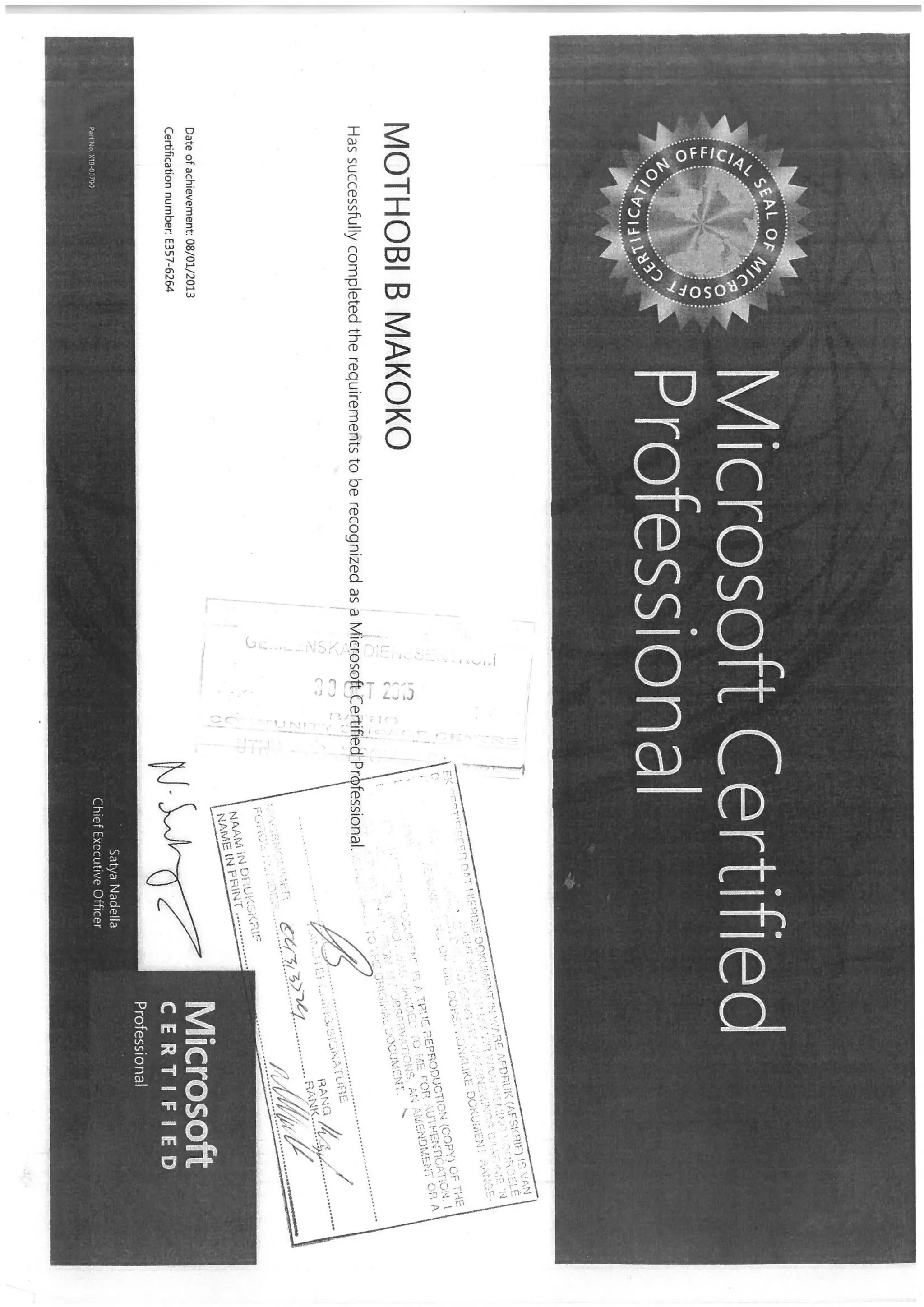 Mcsa certificate | PDF