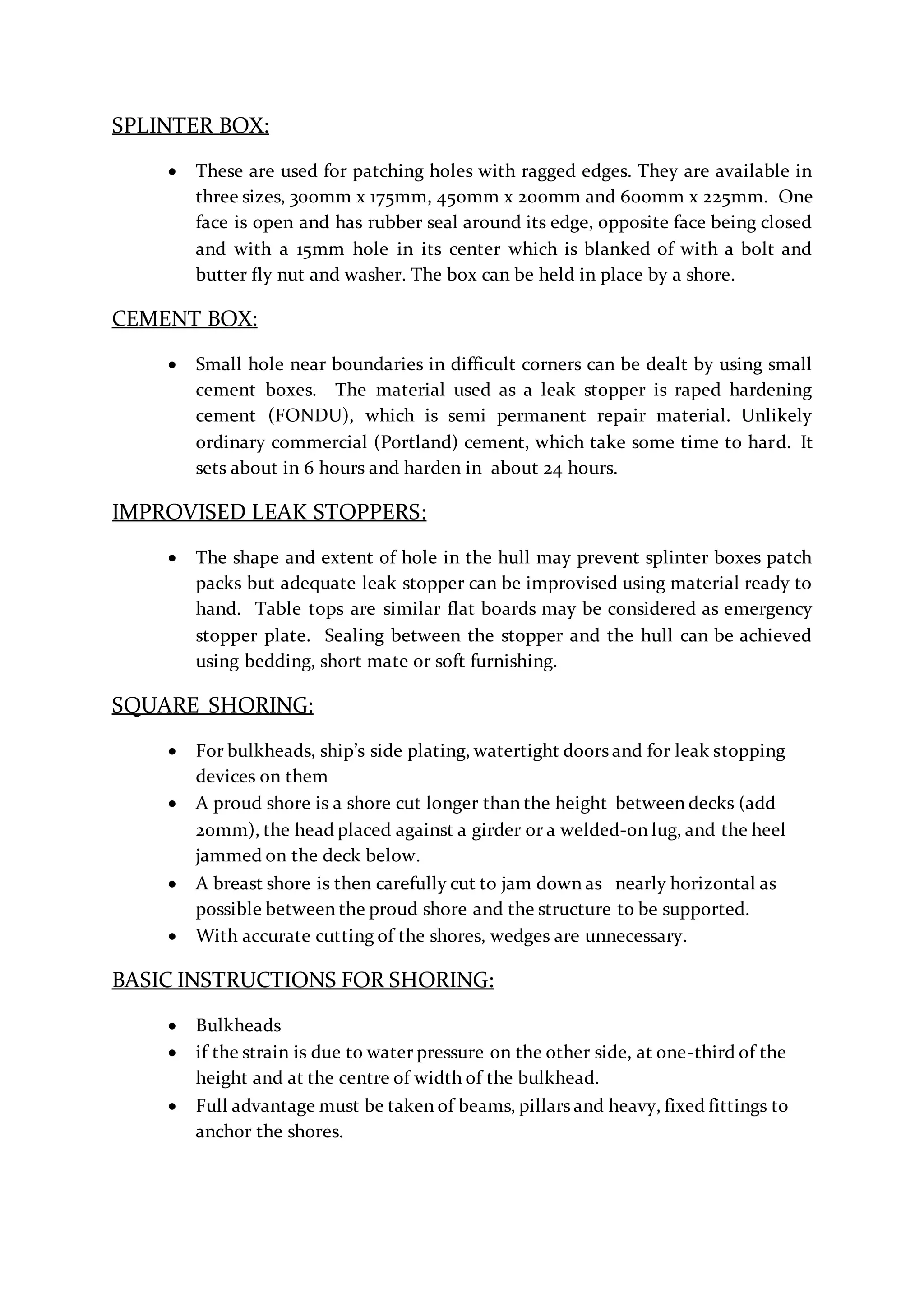 shoring and its techniques | DOCX