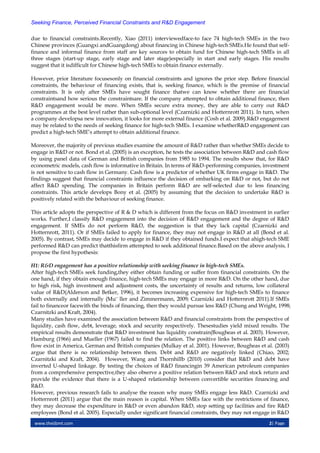 Seeking Finance, Perceived Financial Constraints and R&DEngagement | PDF