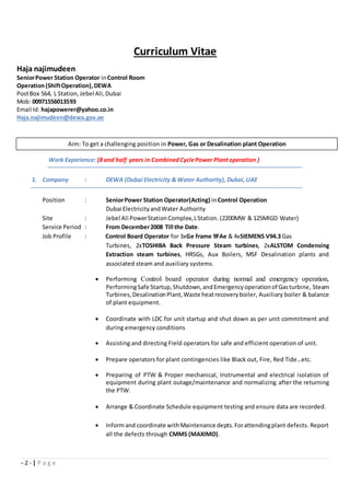 Haja's updated CV | DOCX | Power and Energy Industry | Industries