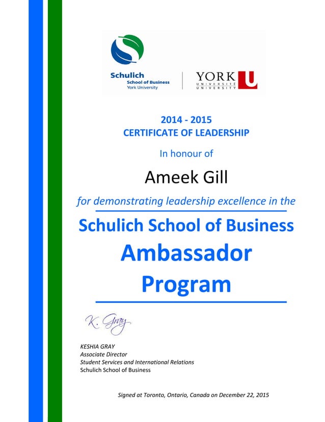 Ambassador Leadership Certificate_ Ameek | PDF