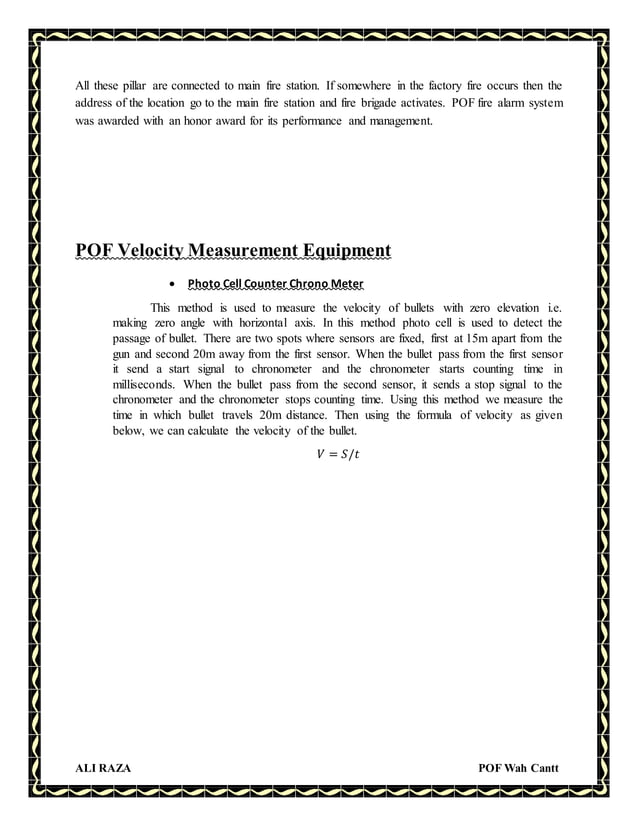 POF Internship report ali raza 12-ENC-33 | DOCX