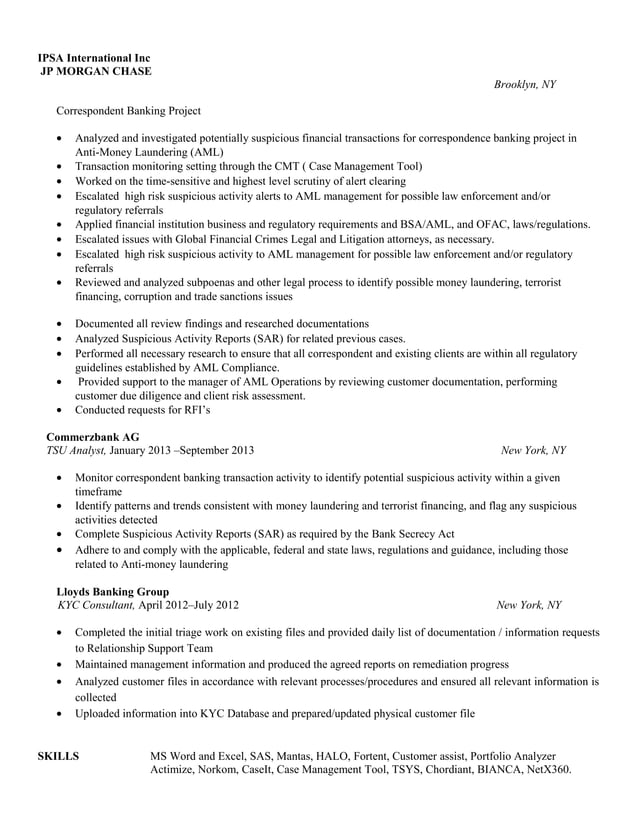 Igor's resume(compliance updated 6.1.15) | DOC | Business Banking & Finance | Business