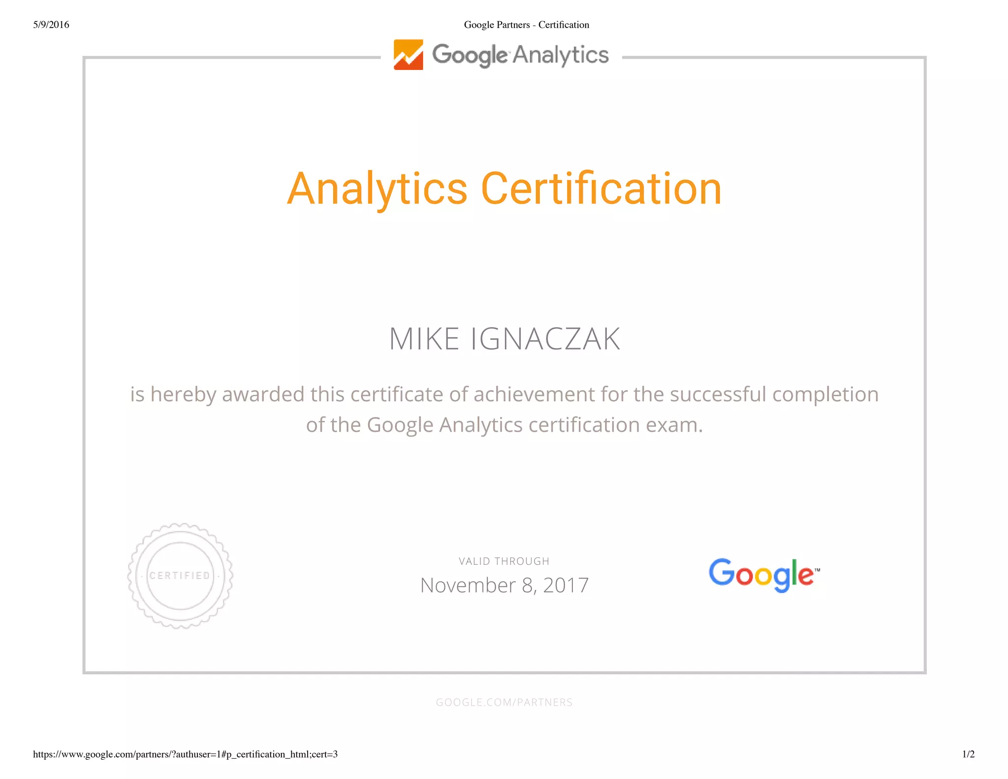 GoogleAnalytics_Certification | PDF