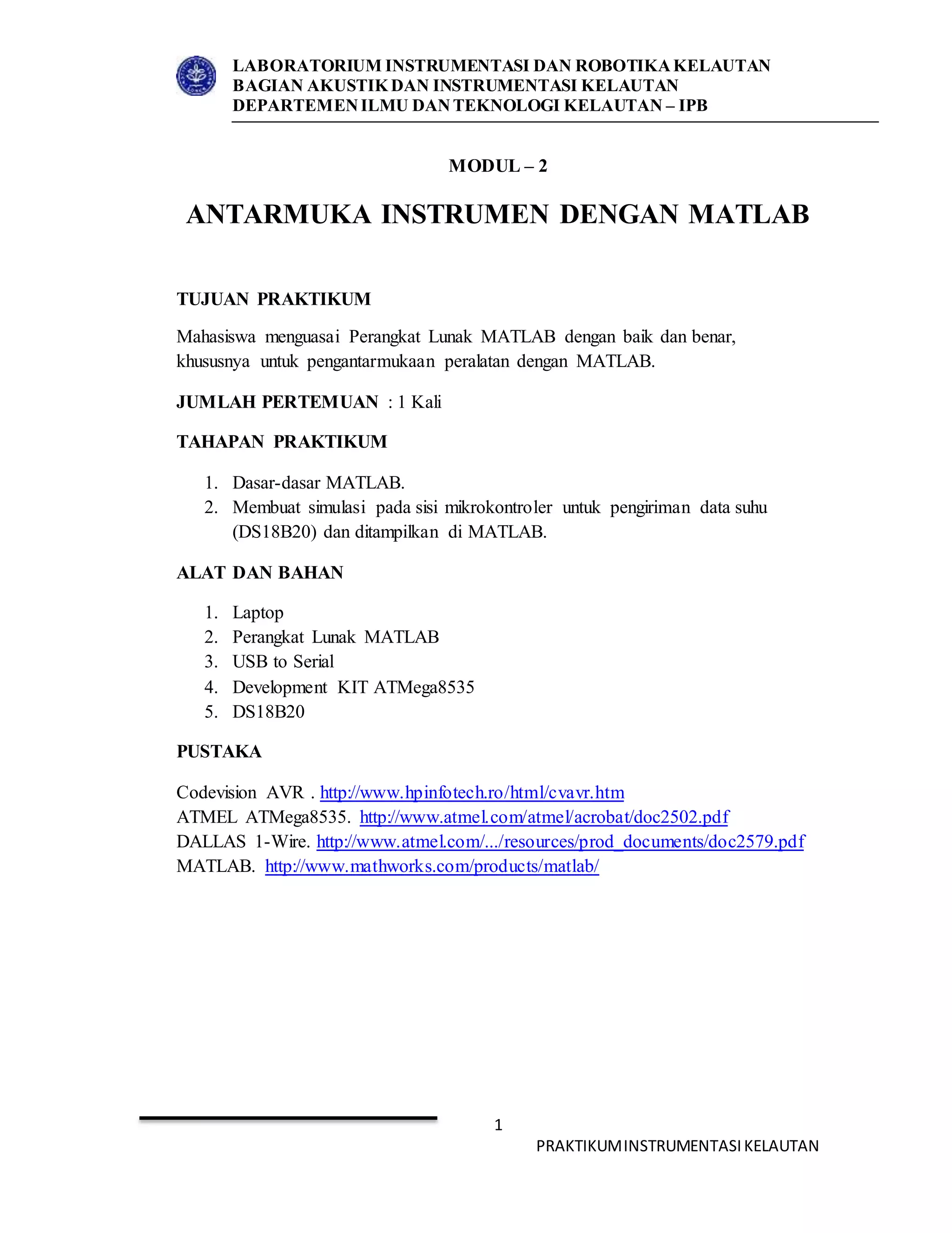 76998806 antarmuka-instrumen-dengan-matlab | DOCX