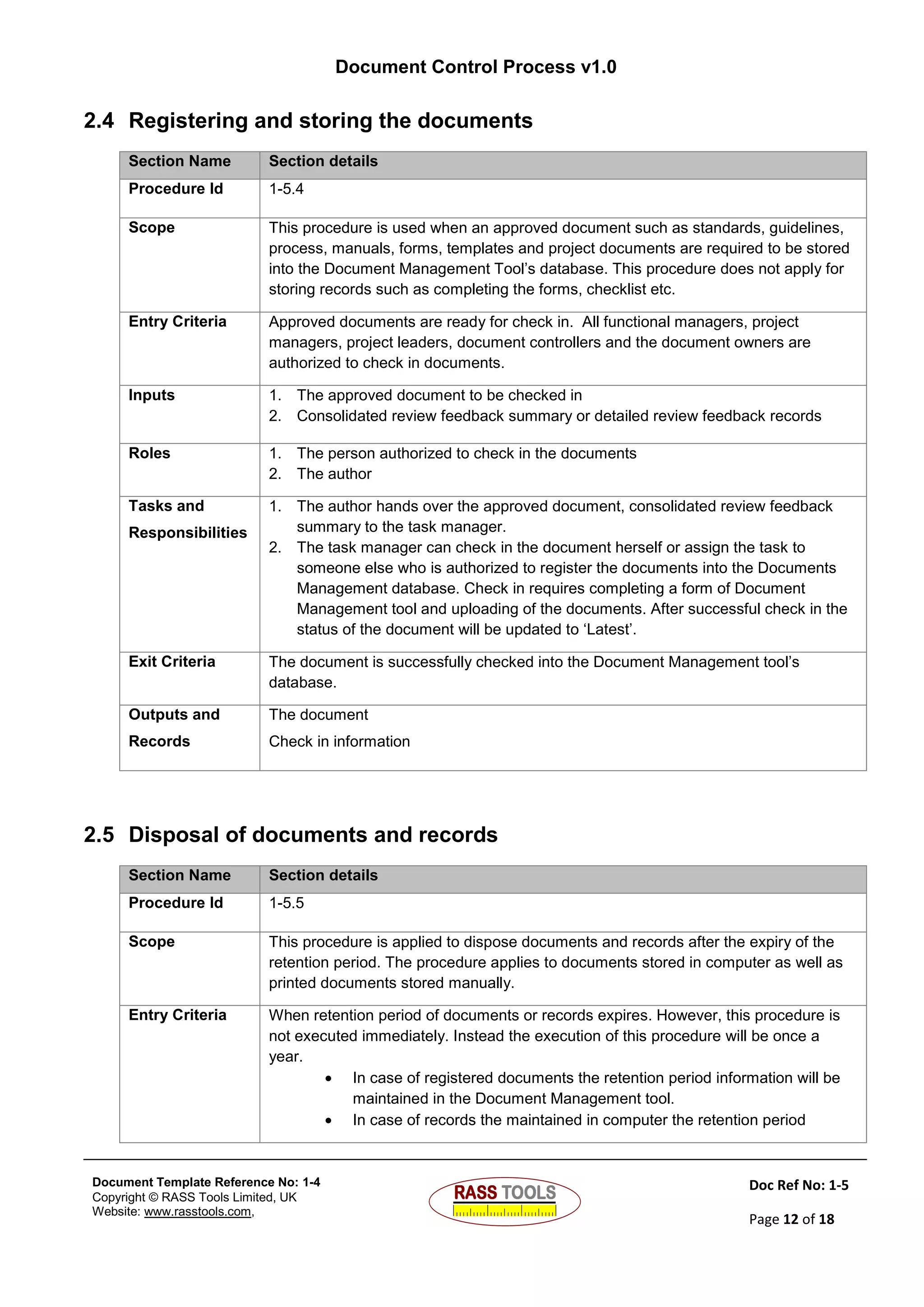 Documents Control Process | PDF