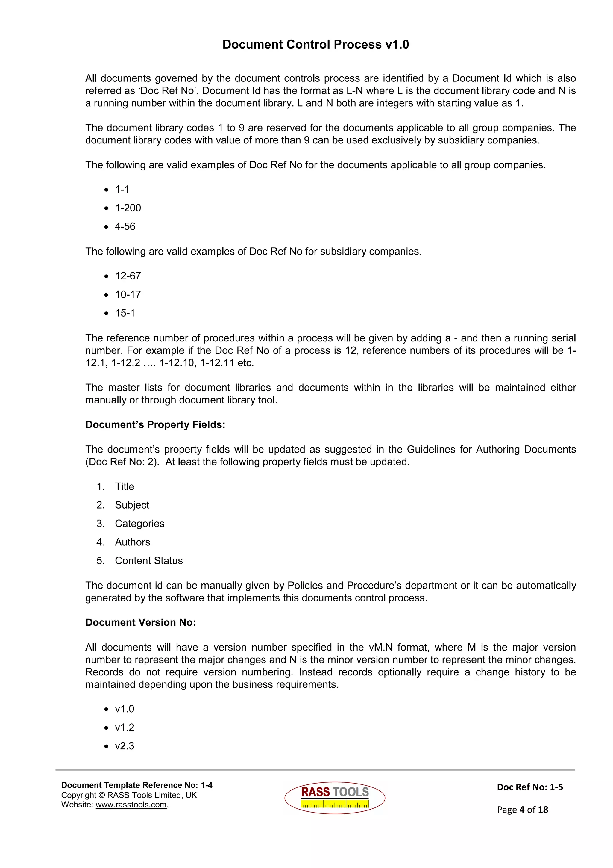 Documents Control Process | PDF