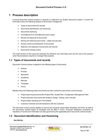 Documents Control Process | PDF