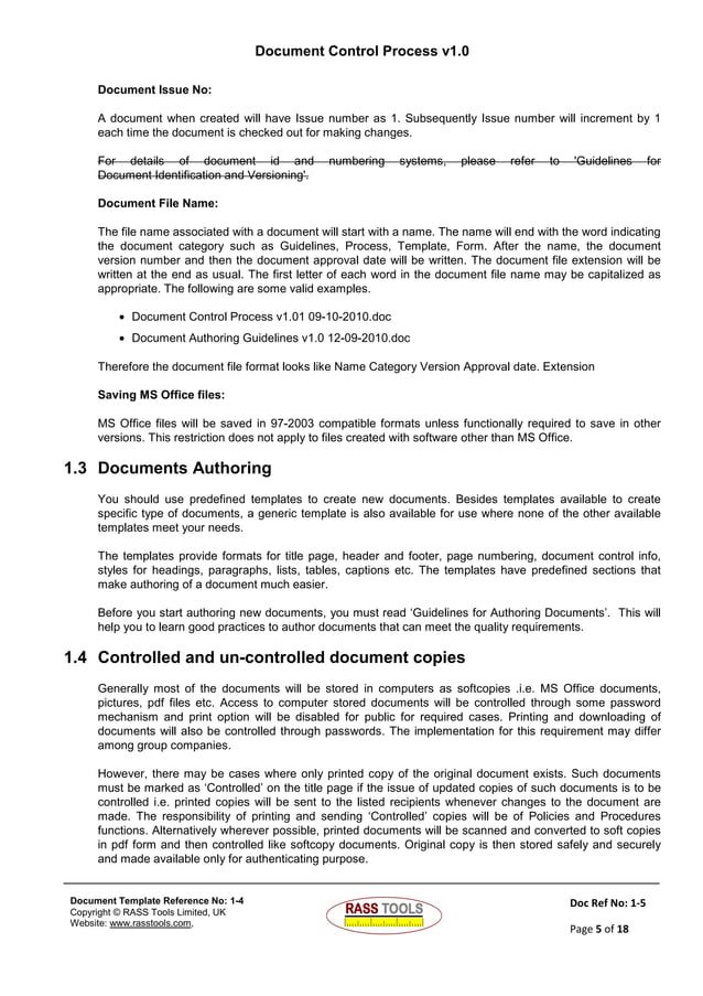 Documents Control Process | PDF | Desktop Publishing | Computer Software and Applications