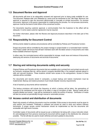 Documents Control Process | PDF