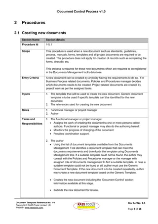 Documents Control Process | PDF