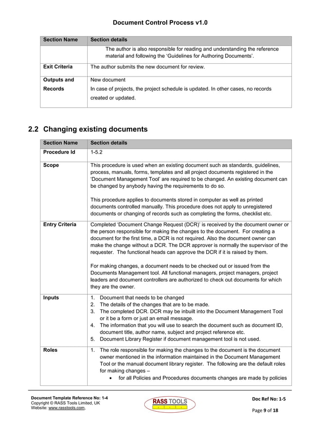 Documents Control Process | PDF
