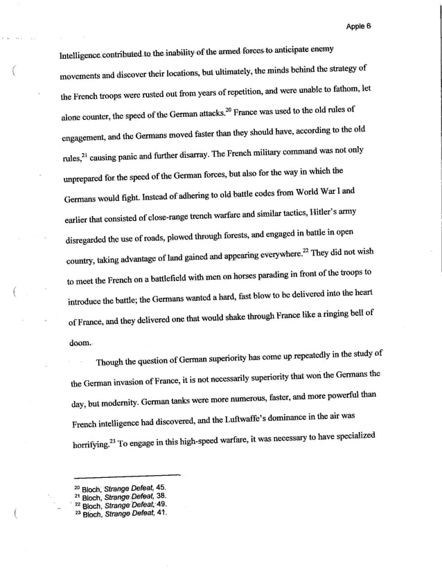 Writing Sample - Fall of France WWII | PDF