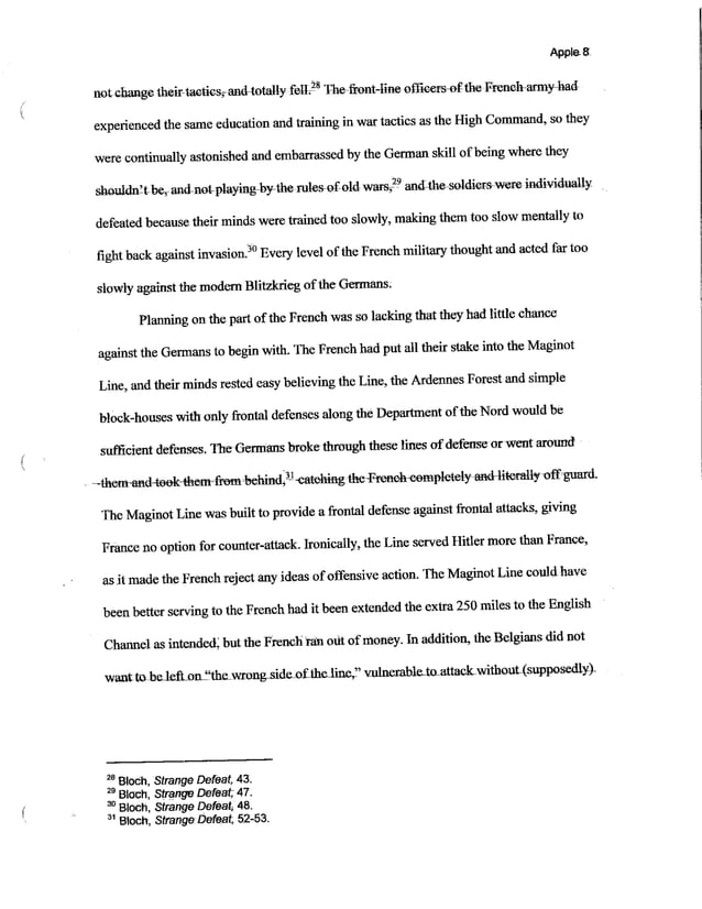 Writing Sample - Fall of France WWII | PDF