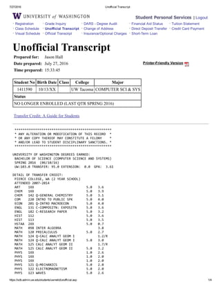 UW - transcript | PDF