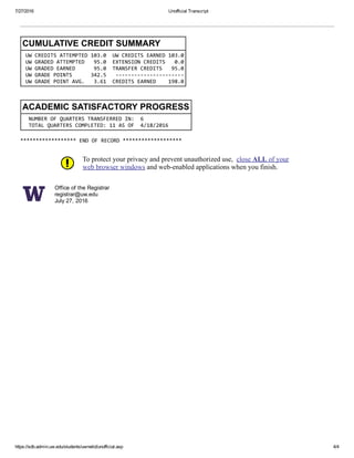 UW - transcript | PDF