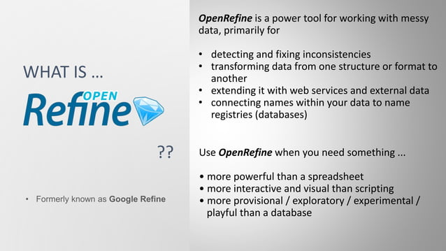OpenRefine Class Tutorial | PPTX