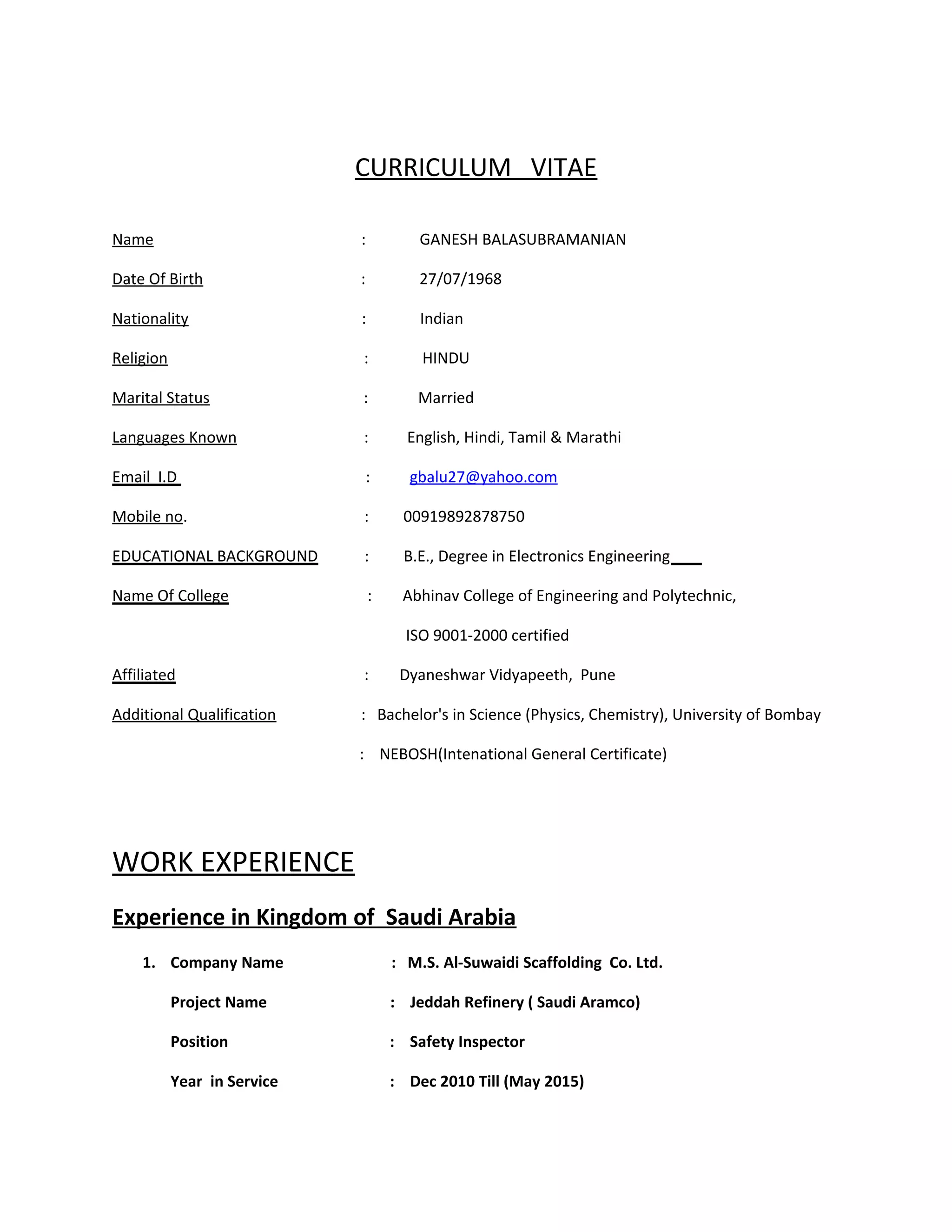 Ganesh Resume | DOC