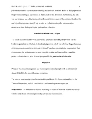 IMPLEMENT QUALITY MANAGEMENT SYSTEM RESEARCH PAPER | PDF