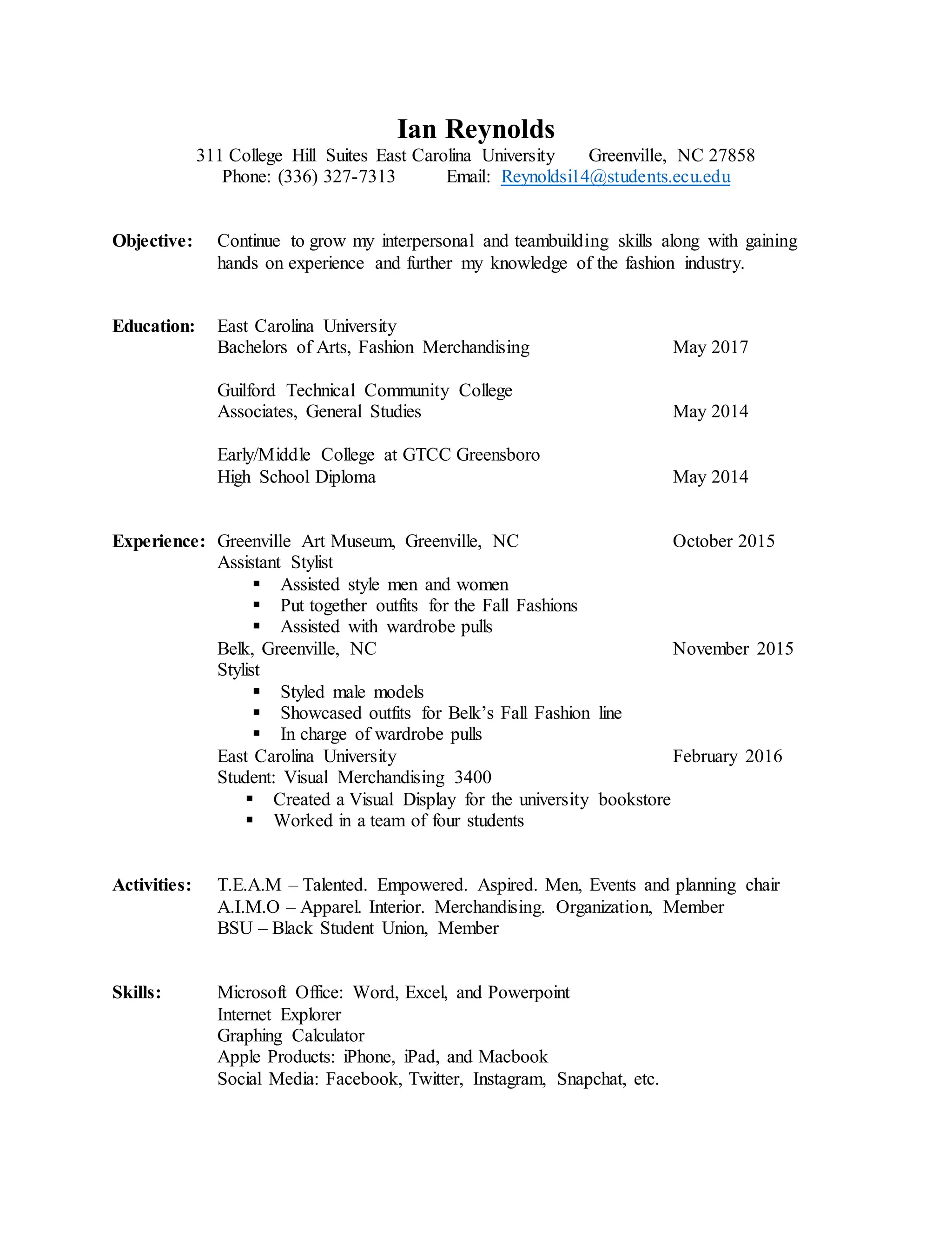 Ian.M.Reynolds Resume2016 | DOCX