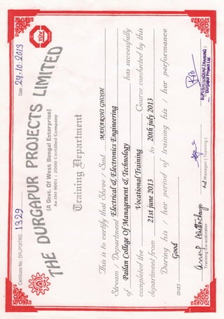 DPL TRAINING CERTIFICATE | PDF