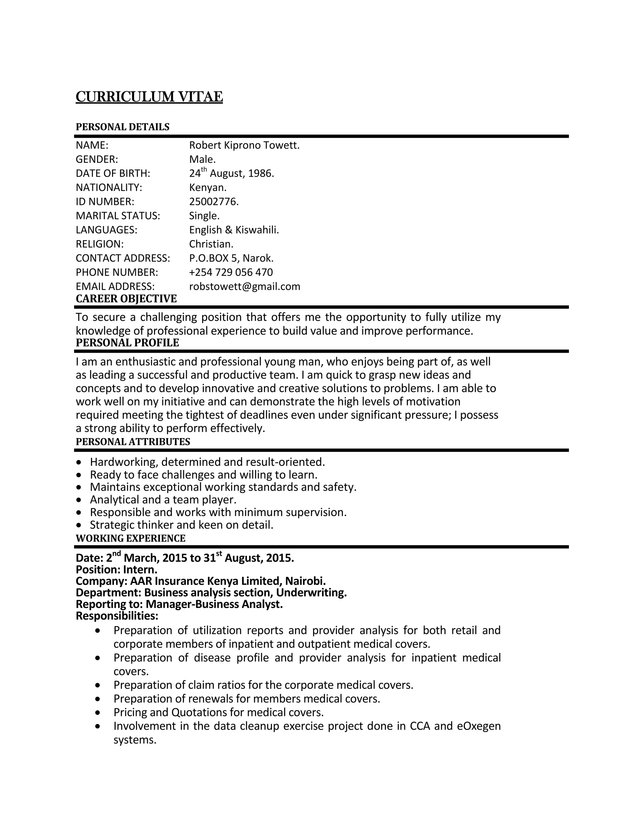 Towett_Refined_CV PDF | PDF