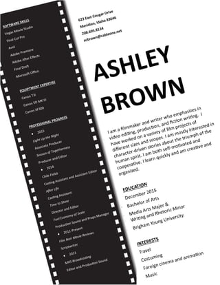 Ashley Brown Film Resume | PDF