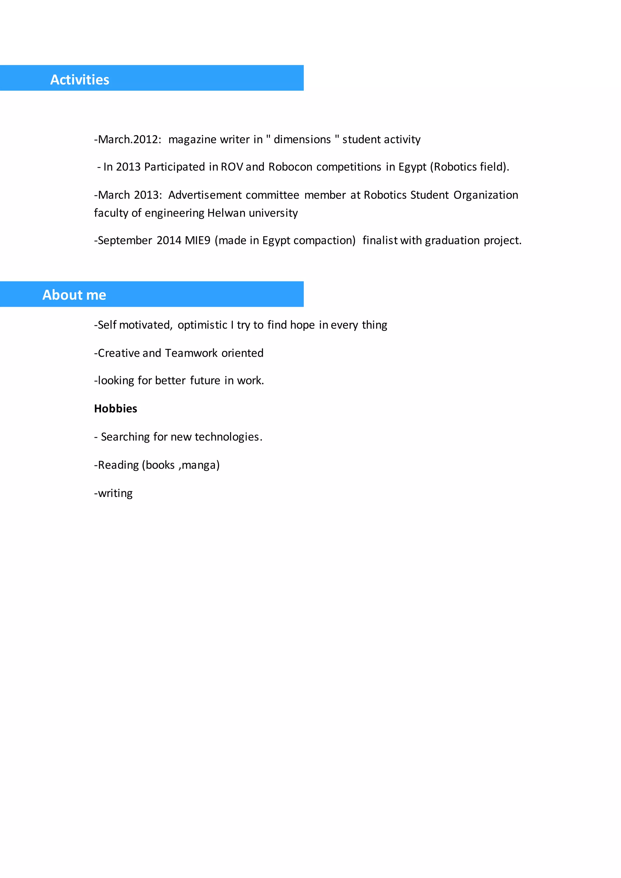 CV | DOCX | Robotics | Technology & Computing