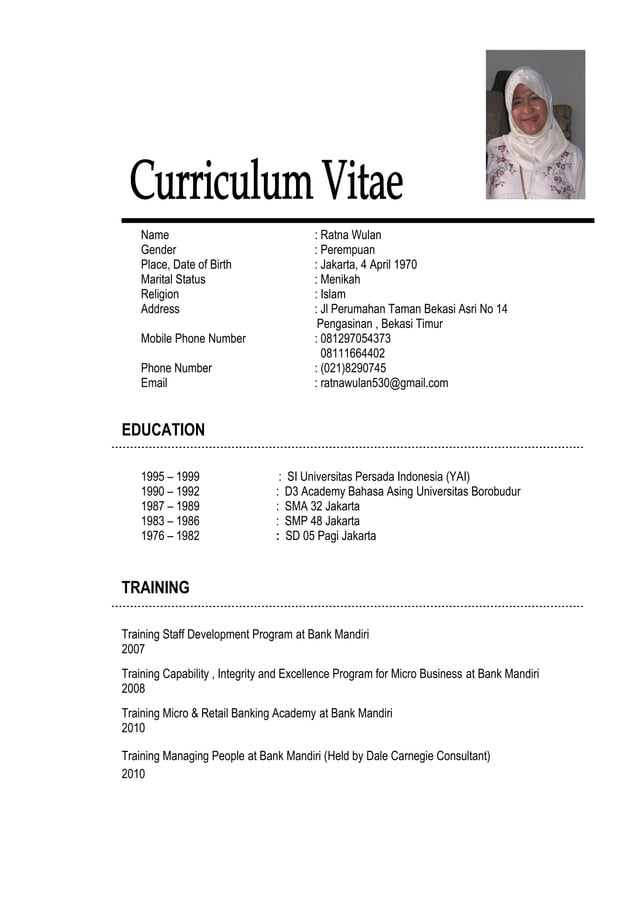 CV Ratna_Wulan English | PDF