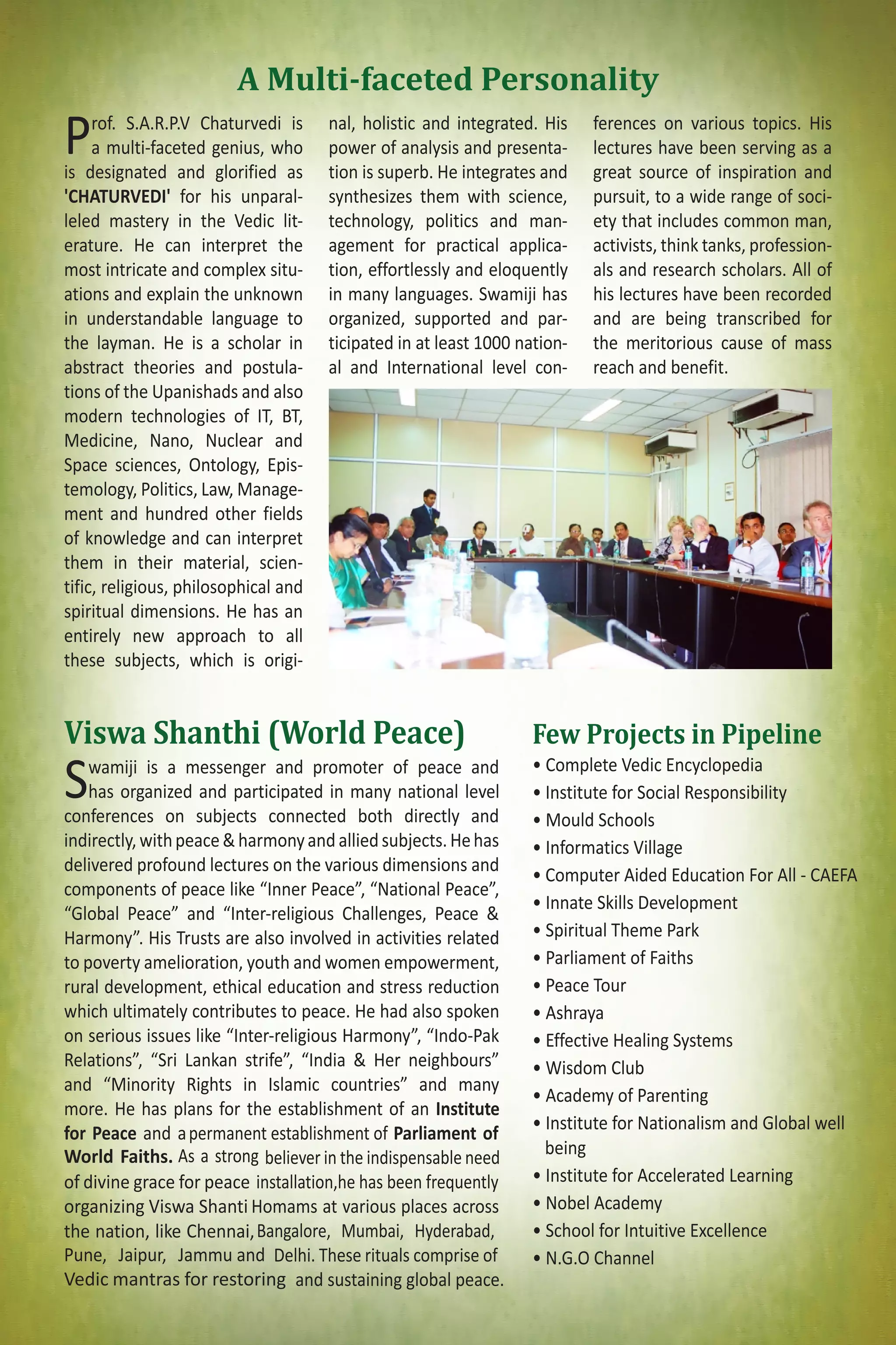 Profile- Prof. SARPV Chaturvedi | PDF