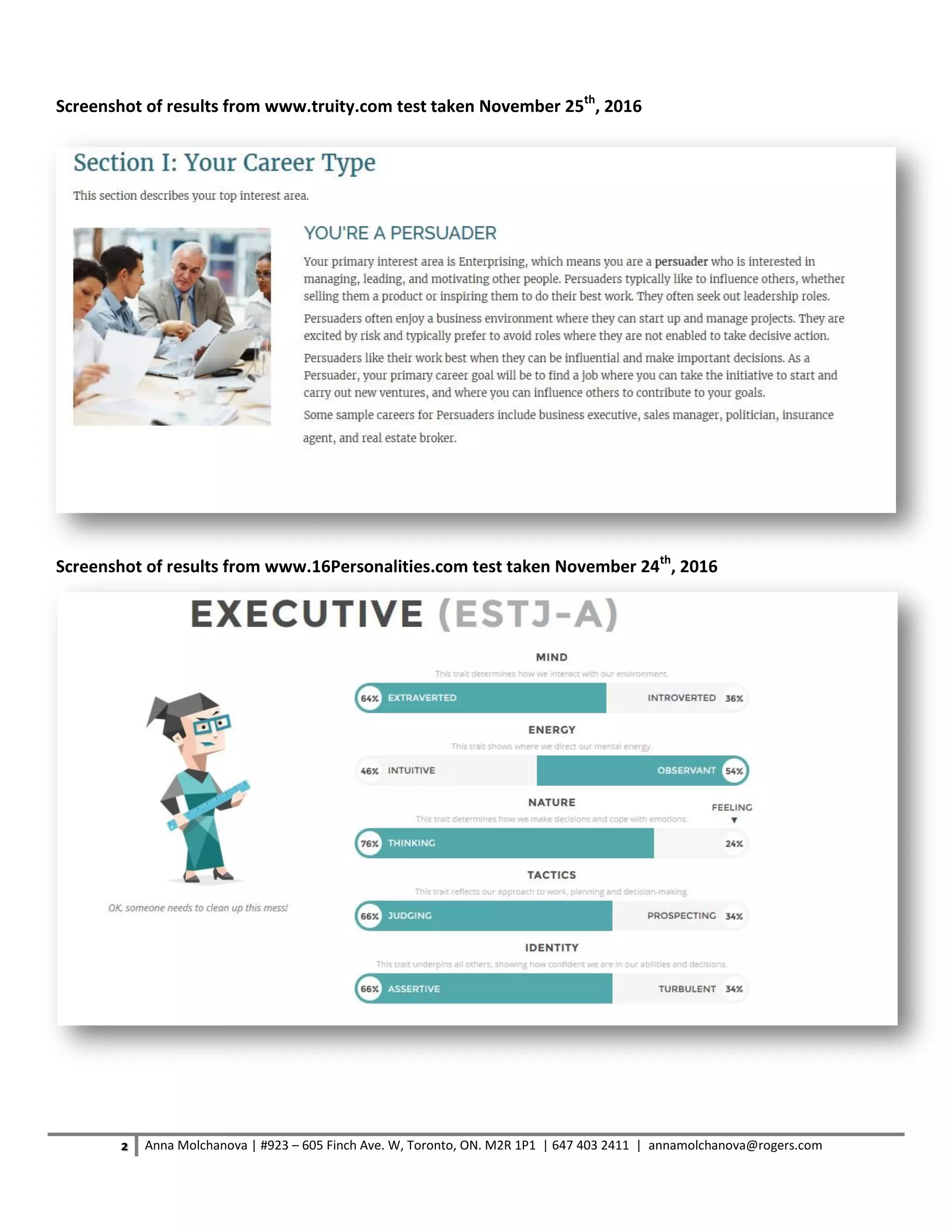 Personality Assessment Tests - Anna Molchanova | PDF