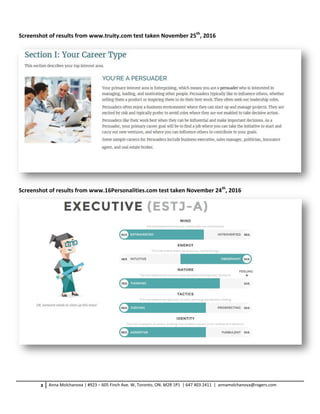 Personality Assessment Tests - Anna Molchanova | PDF