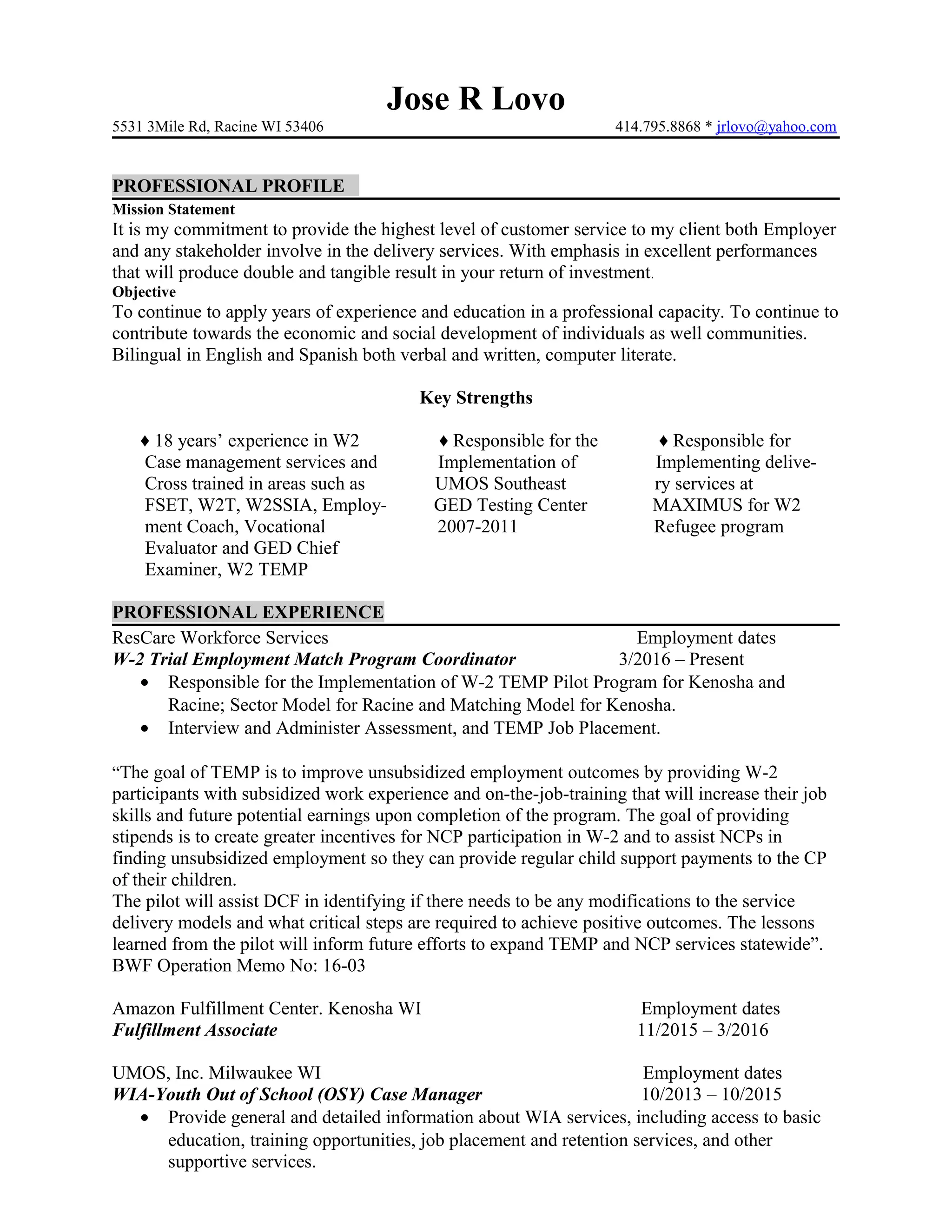 Jose R Lovo - resume | DOC