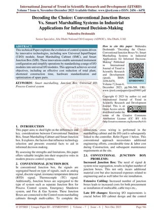 Decoding the Choice Conventional Junction Boxes Vs. Smart Marshalling ...