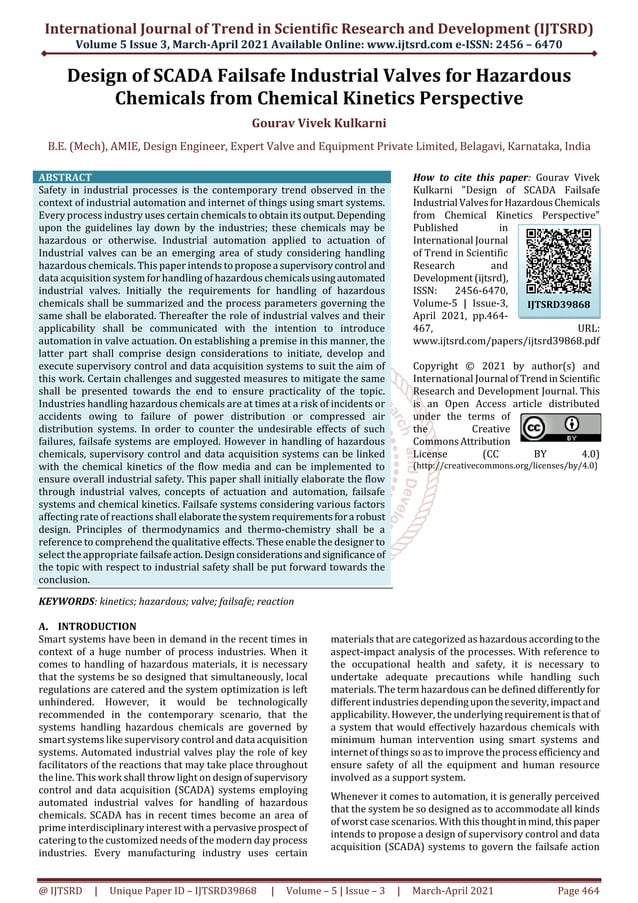 Design of SCADA Failsafe Industrial Valves for Hazardous Chemicals from ...